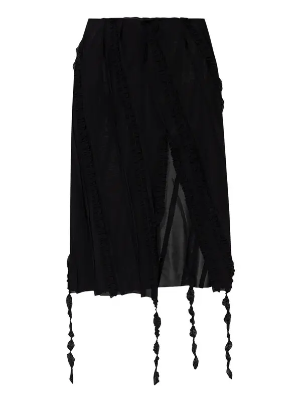 Blumarine Skirt With Decorative Trim - Black