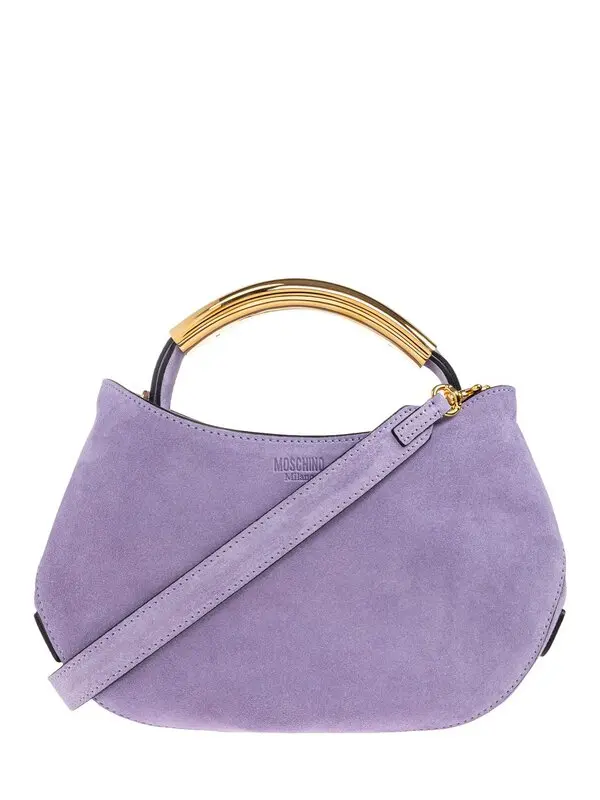 Moschino Handbag With Gold-tone Handle - Purple