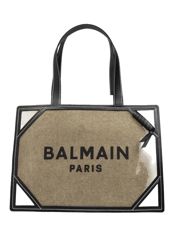 Balmain Shopper Bag With Logo - Green
