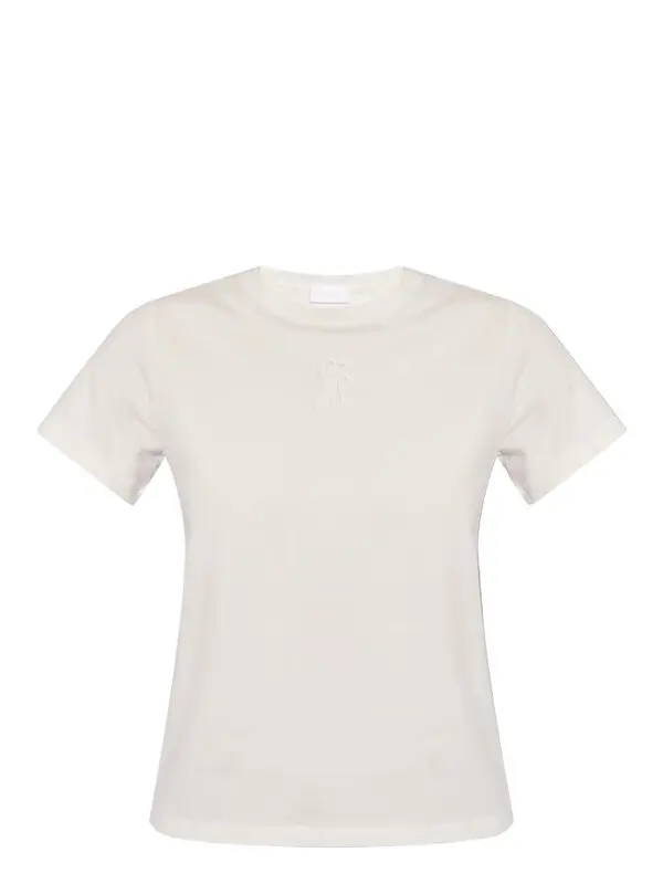 Moncler T-shirt With Embroidered Logo - White