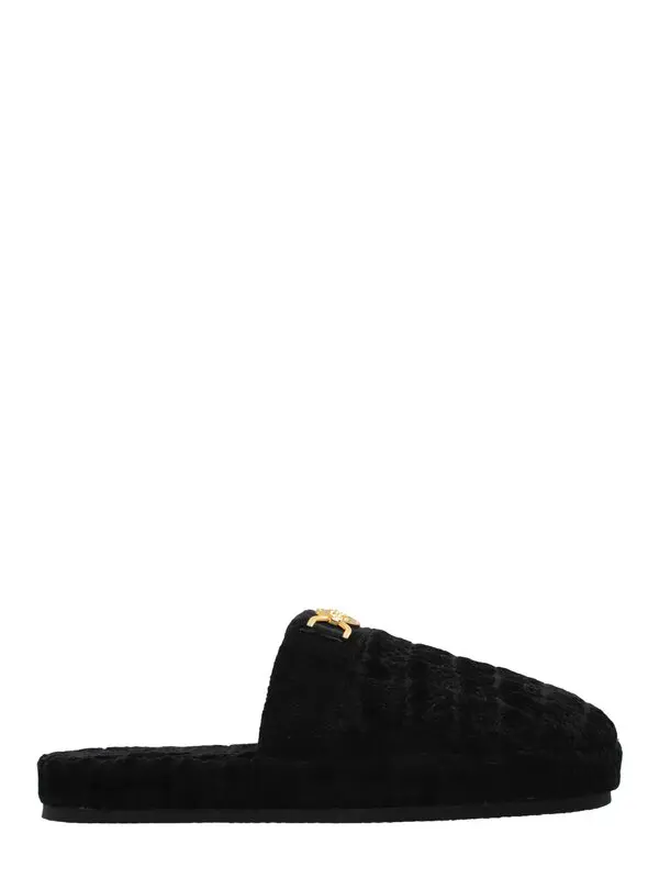 Versace Slippers With Logo - Black