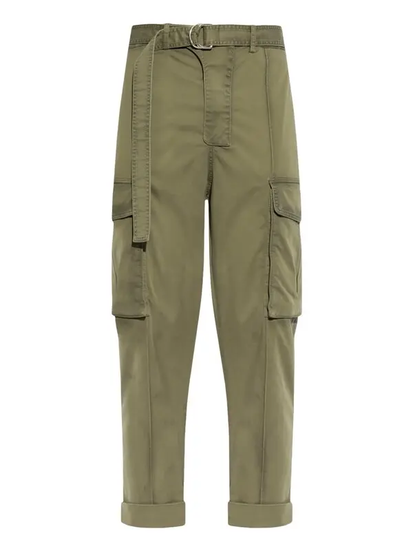 Balmain Olive Cotton Blend Cargo Pants - Green