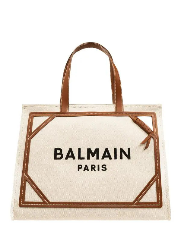 Balmain Logo Shopper Bag - Cream