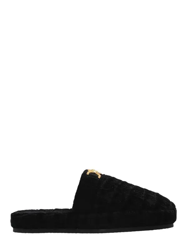 Versace Logo Slippers - Black