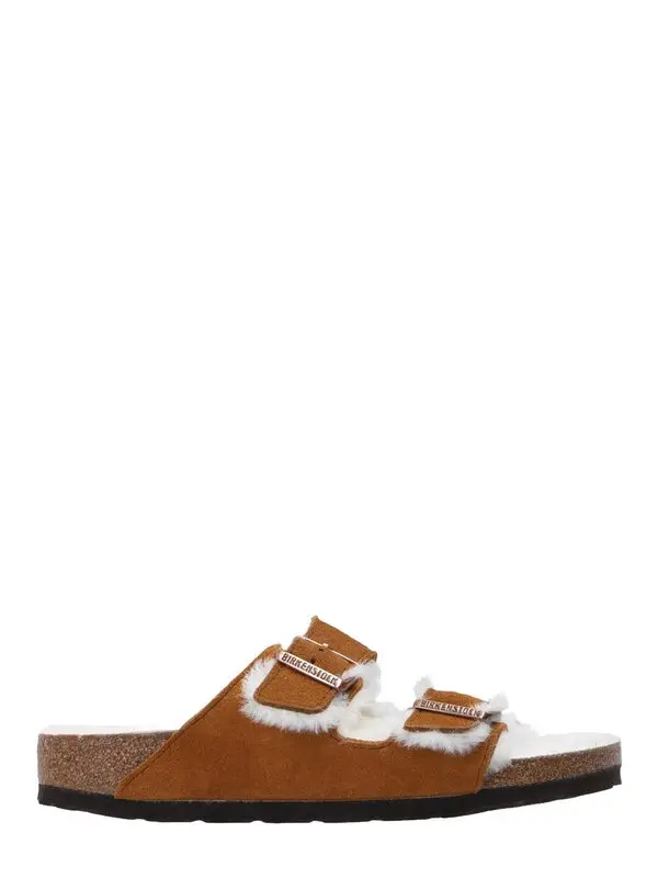 BIRKENSTOCK Arizona Fur Slides - Brown