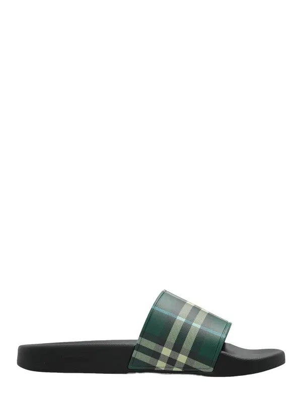 Burberry Rubber Slides - Green
