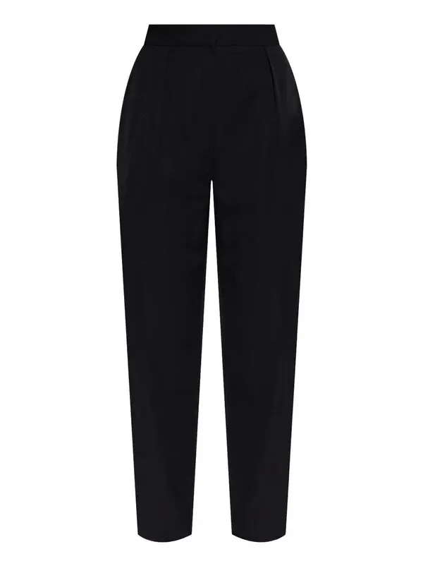 Balmain Wool Trousers With Pleats - Black