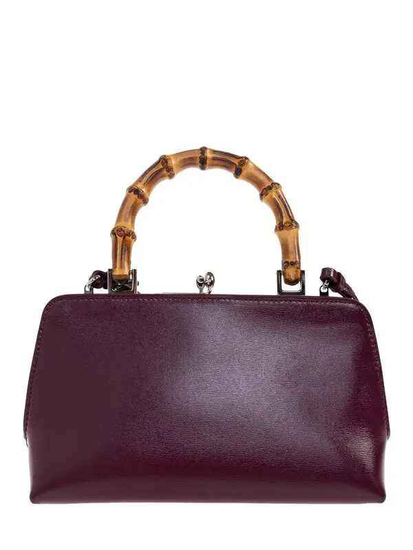 JIL SANDER Handbag With Bamboo Handle - Burgundy