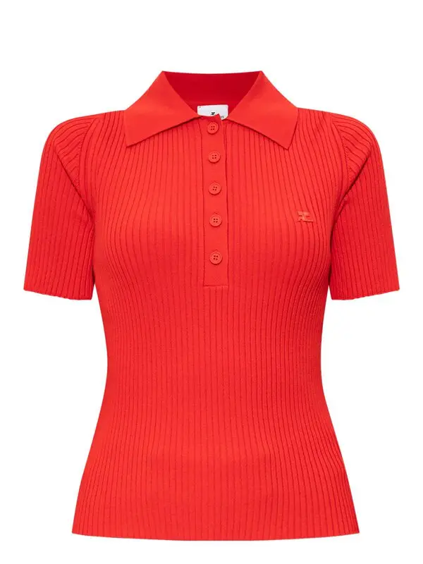COURREGES Top With Logo - Red