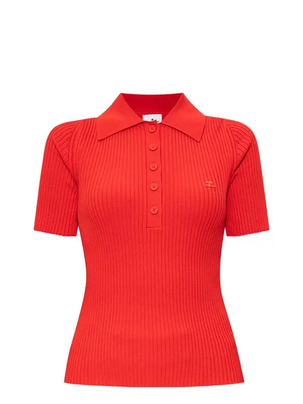 COURREGES Top With Logo - Red