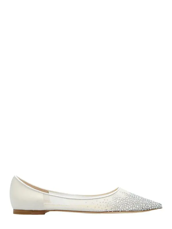 JIMMY CHOO Love Leather Ballet Flats - Cream