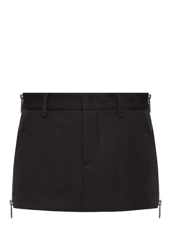 Dsquared2 Skirt With Decorative Zippers - Black
