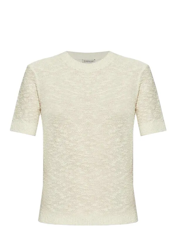 Moncler Sweater With Shimmering Thread - Cream
