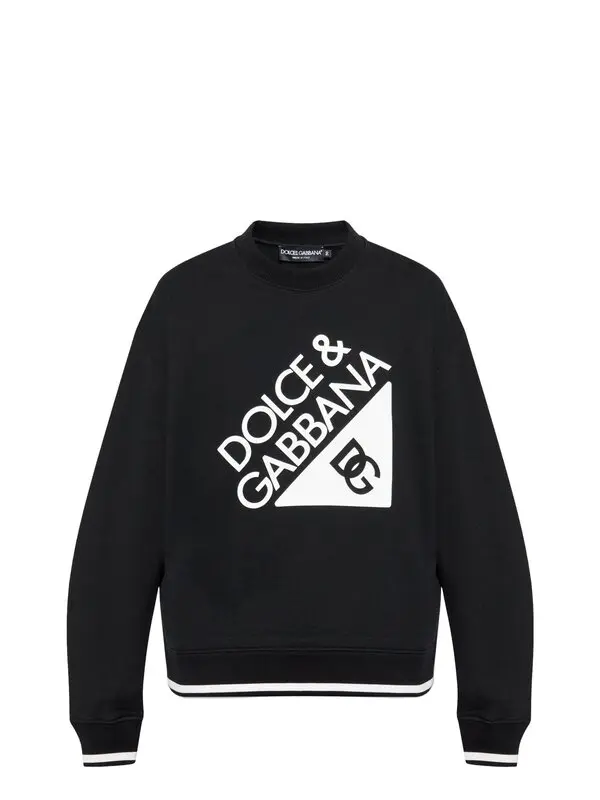 Dolce & Gabbana Logo Cotton Sweatshirt - Black