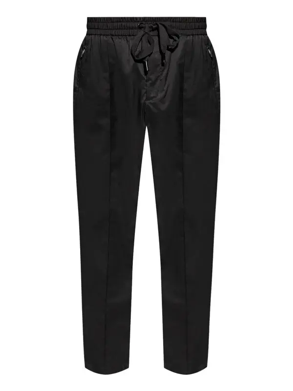 Dolce & Gabbana Tapered Trousers With Stitched Creases - Black