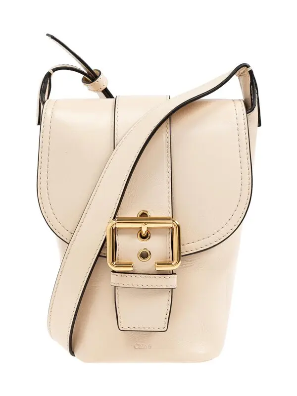 Chloé Mini Leather Camera Shoulder Bag - Cream