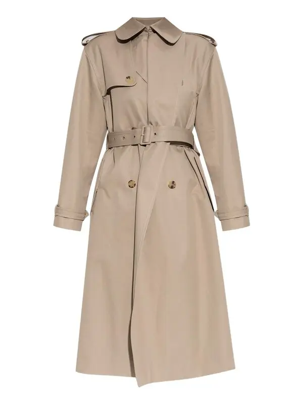Alexander McQueen Cotton Trench Coat With Belt - Beige