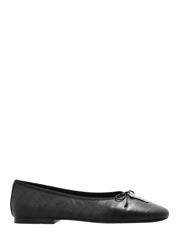 Alexander Wang Embossed Leather Ballerinas With Key Charm - Black