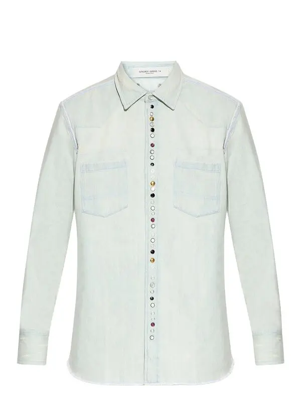 GOLDEN GOOSE Silk Shirt - Light Blue