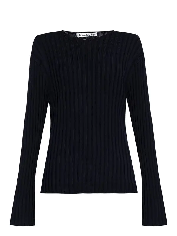 Acne Studios Ribbed Cotton Sweater - Navy Blue