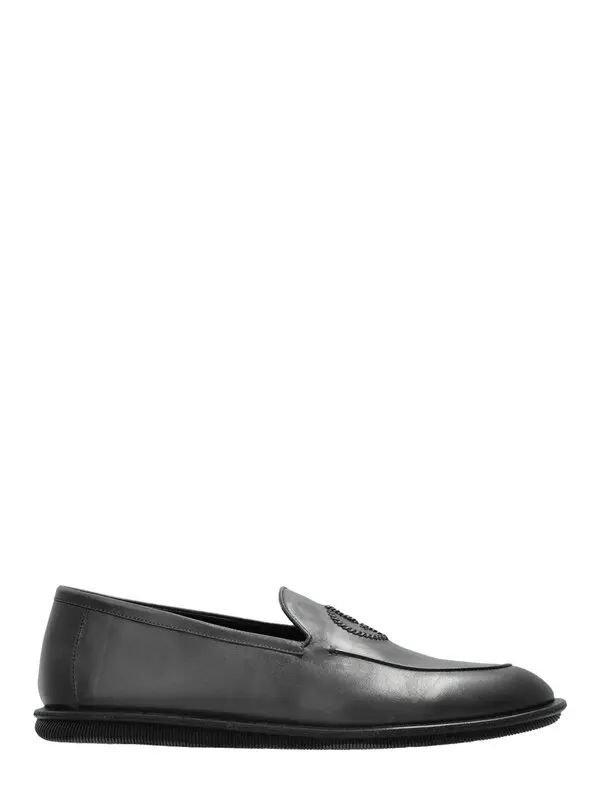 Giorgio Armani Leather Loafers - Black
