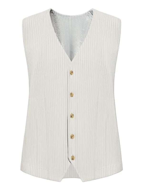 Issey Miyake Pleated Vest - Grey