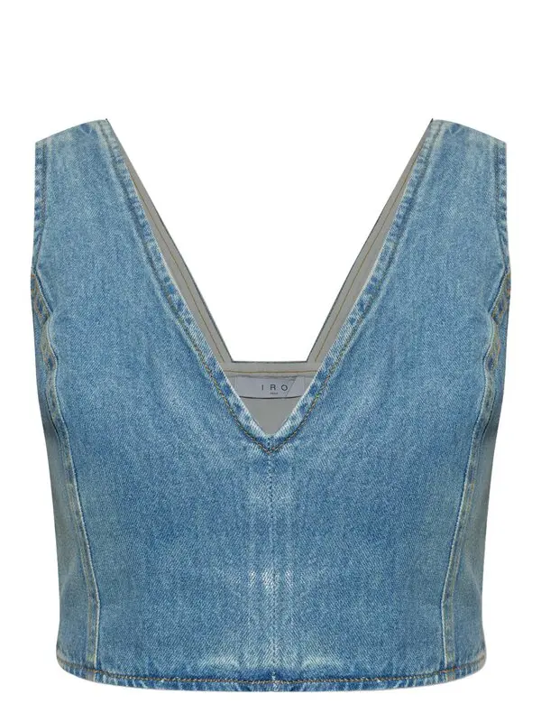 IRO PARIS Illian' Denim Top - Blue