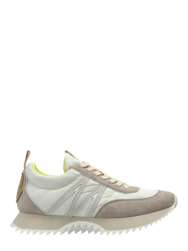 Moncler Pacey Leather And Suede Sneakers - Cream