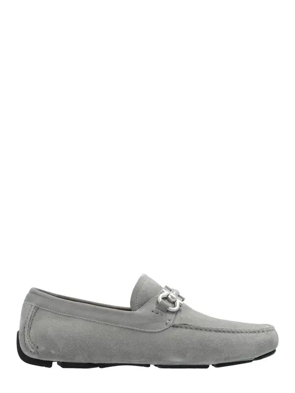 FERRAGAMO Parigi Leather Moccasins - Grey
