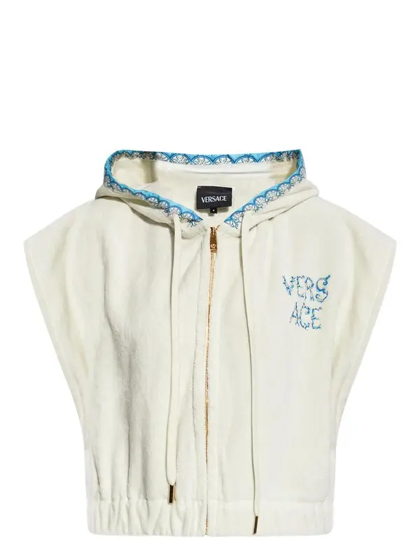 Versace Hooded Terry Vest - White