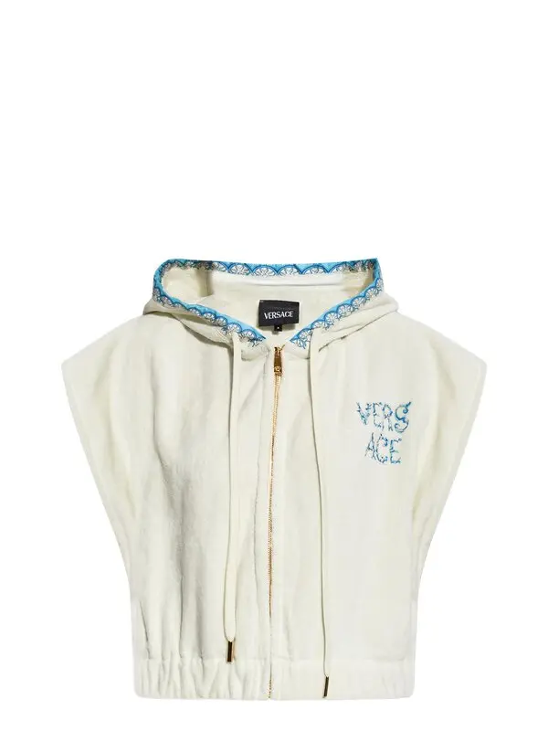 Versace Hooded Terry Vest - White