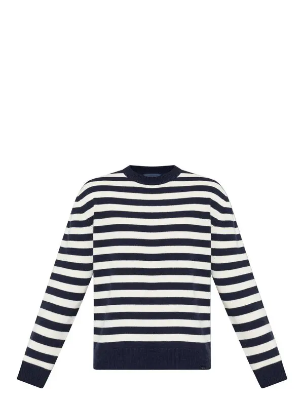 Paul & Shark Striped Wool Blend Sweater - Navy Blue