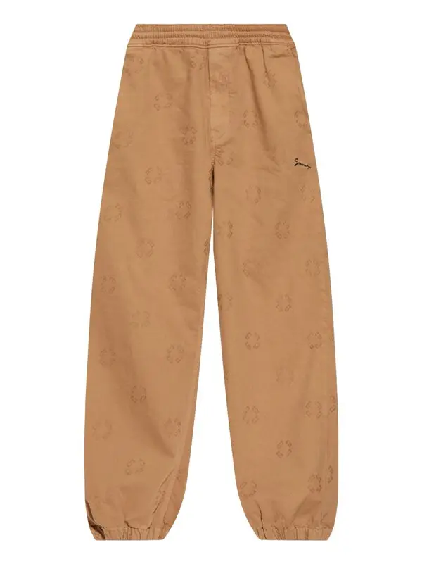 Givenchy Cotton Trousers With Logo Appliqu - Beige