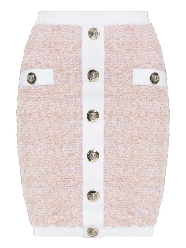 Balmain Tweed Skirt With Lurex Thread - Pink