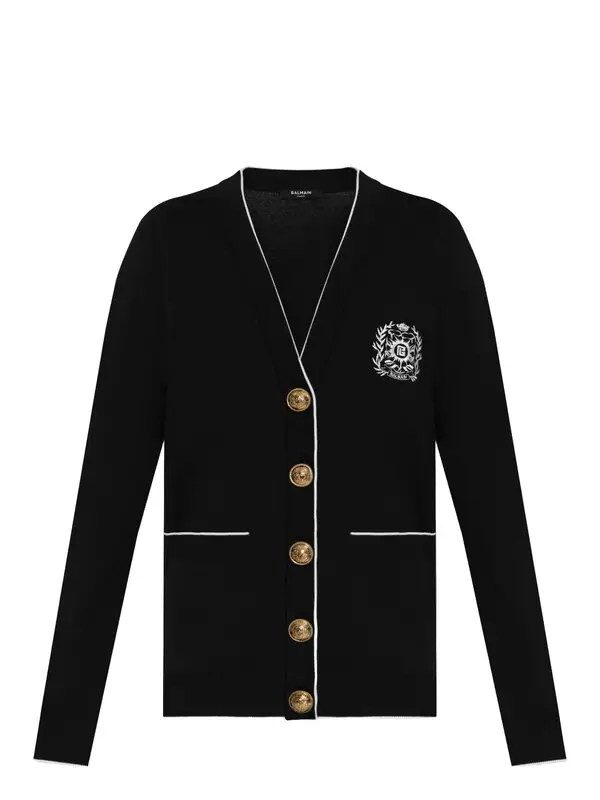 Balmain Cardigan With Pockets - Black
