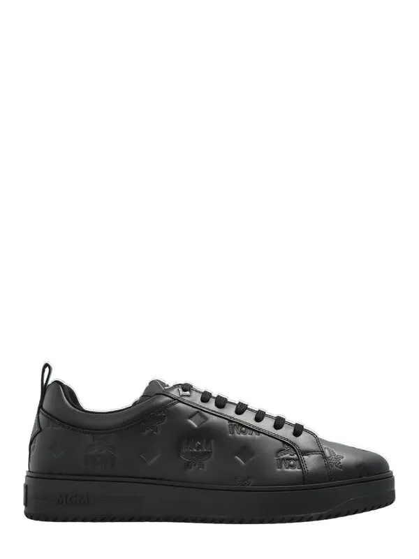 Mcm Leather Low-profile Sports Shoes - Black