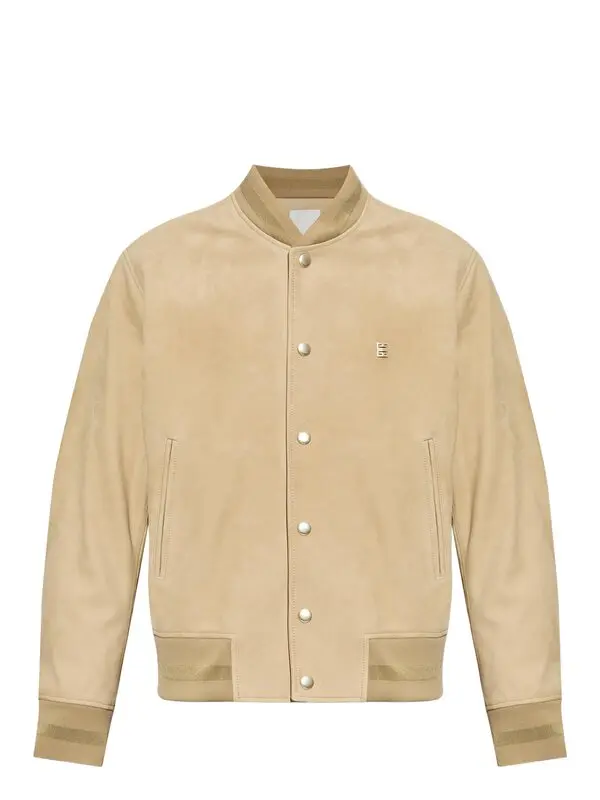 Givenchy Leather Bomber Jacket - Cream