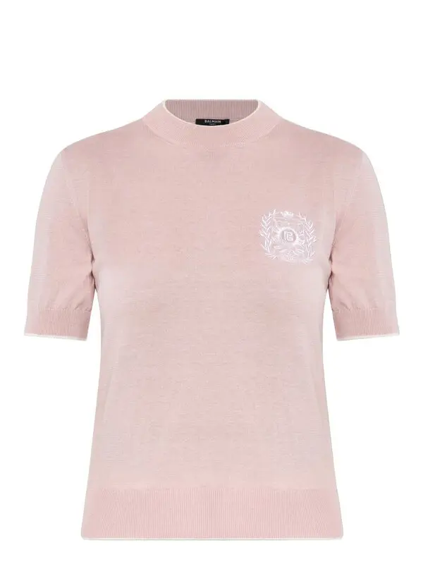 Balmain Embroidered Logo Top - Pink