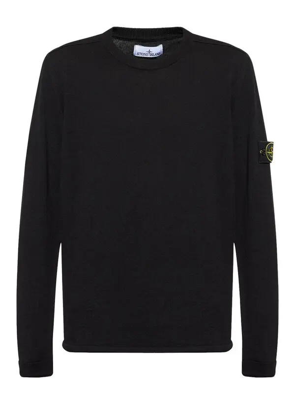 Stone Island Logo Sweater - Black