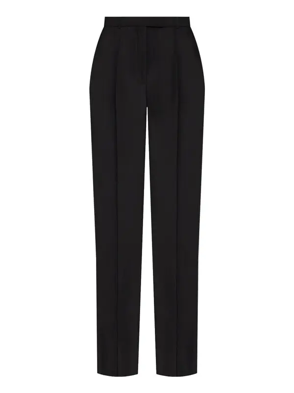Alexander McQueen Wool Trousers With Satin Side Stripes - Black