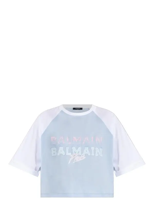 Balmain Short Loose-fit T-shirt - Light Blue
