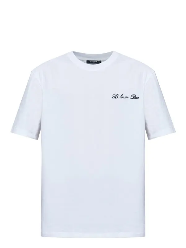 Balmain T-shirt With Embroidered Logo - White