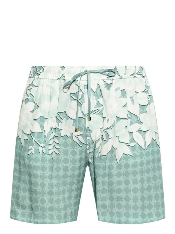 Amiri Floral Pattern Shorts - Blue