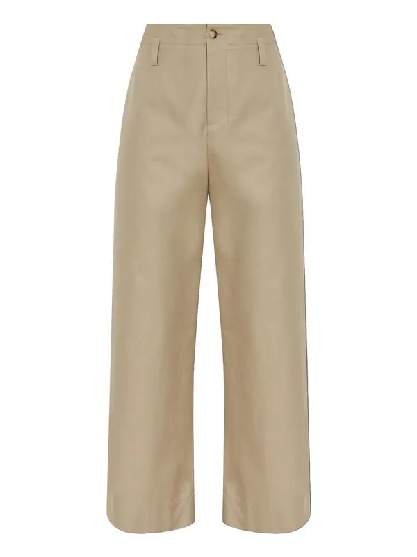 Alexander McQueen Straight-leg Cotton Trousers - Beige