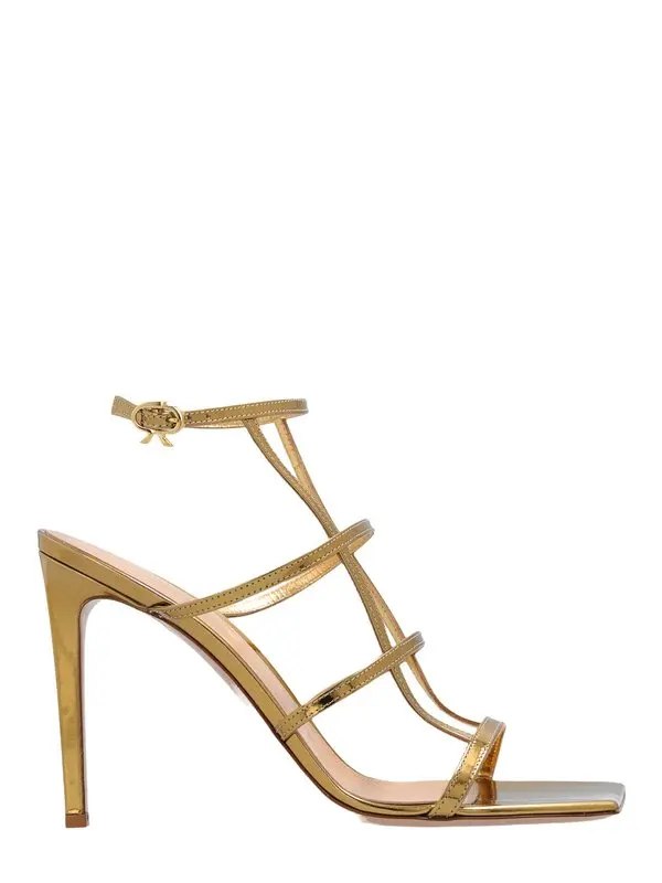GIANVITO ROSSI Mondry Heeled Sandals - Gold