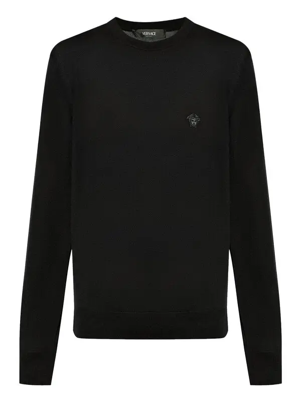 Versace Cashmere Logo Sweater - Black