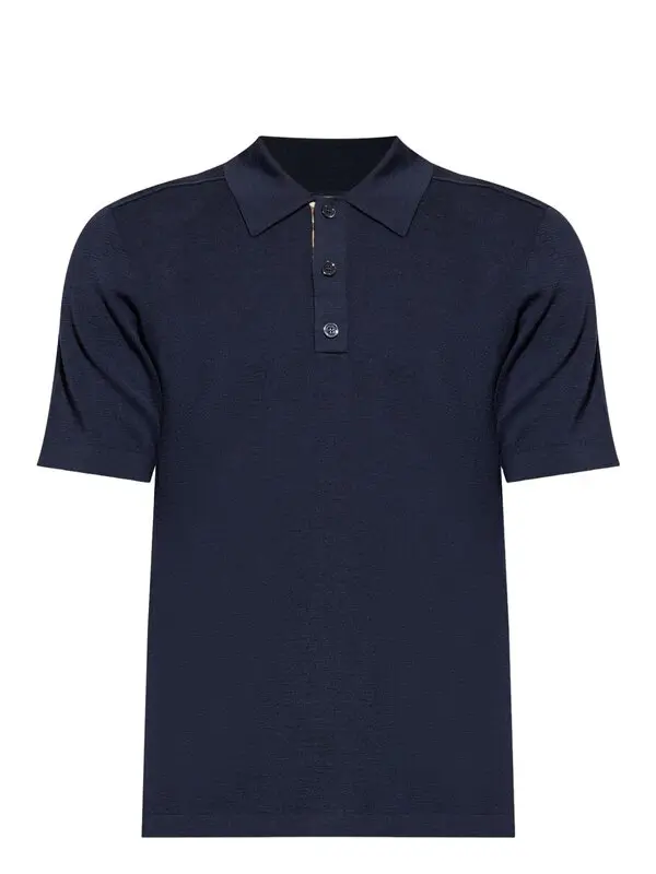 Burberry Wool Polo - Navy Blue