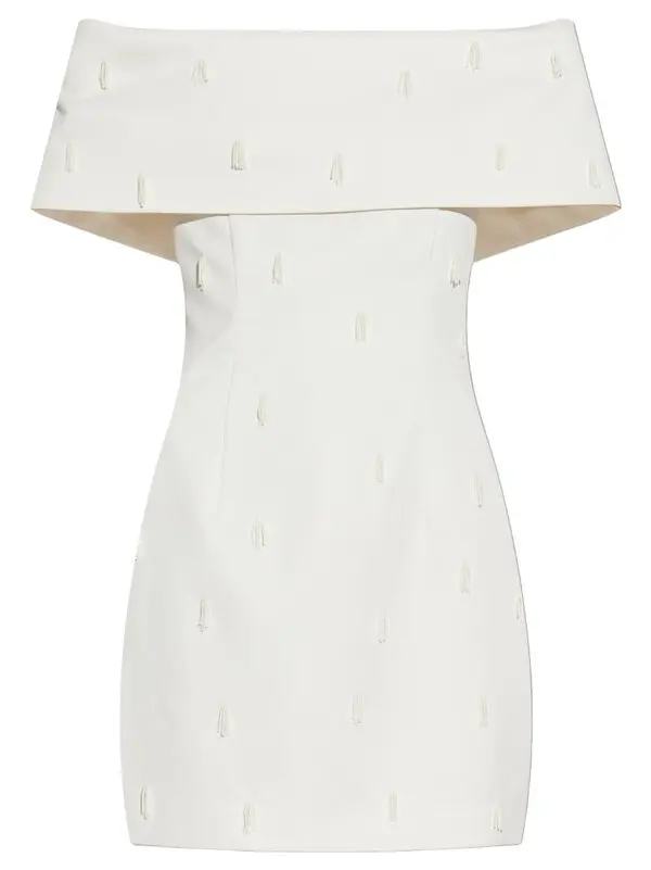 ROTATE BY BIRGER CHRISTENSEN Appliqué Mini Dress - Cream
