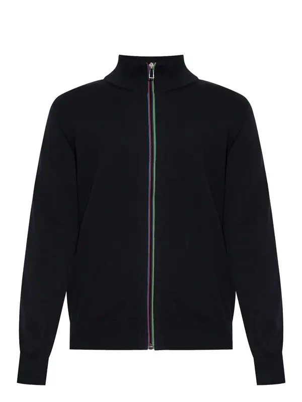 Paul Smith Stand-collar Cotton Cardigan - Navy Blue