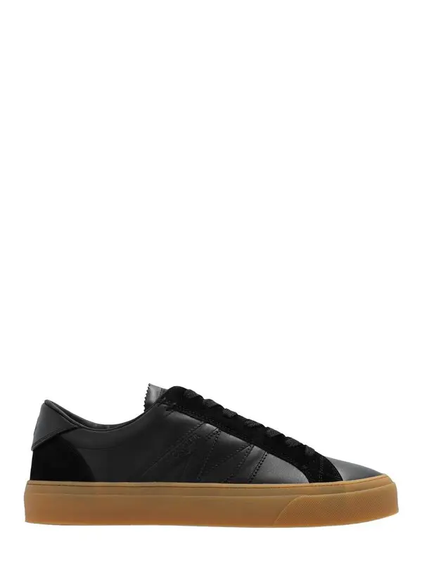 Moncler Monaco2 Leather Sneakers - Black